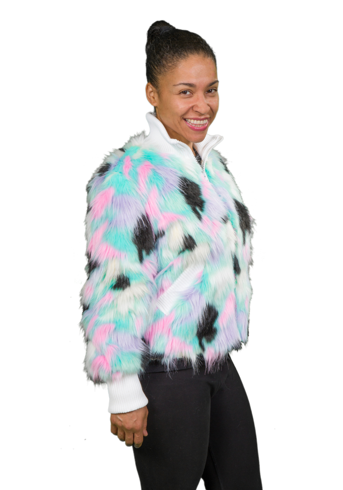 Multicolor Faux Fur Jacket - Yelena Boutique